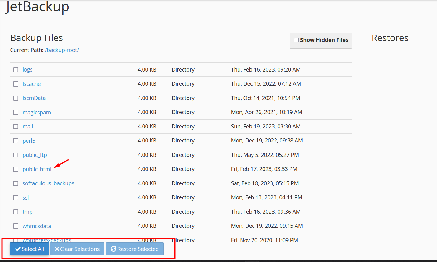 JetBackup: Veja como restaurar um backup - i7 Host